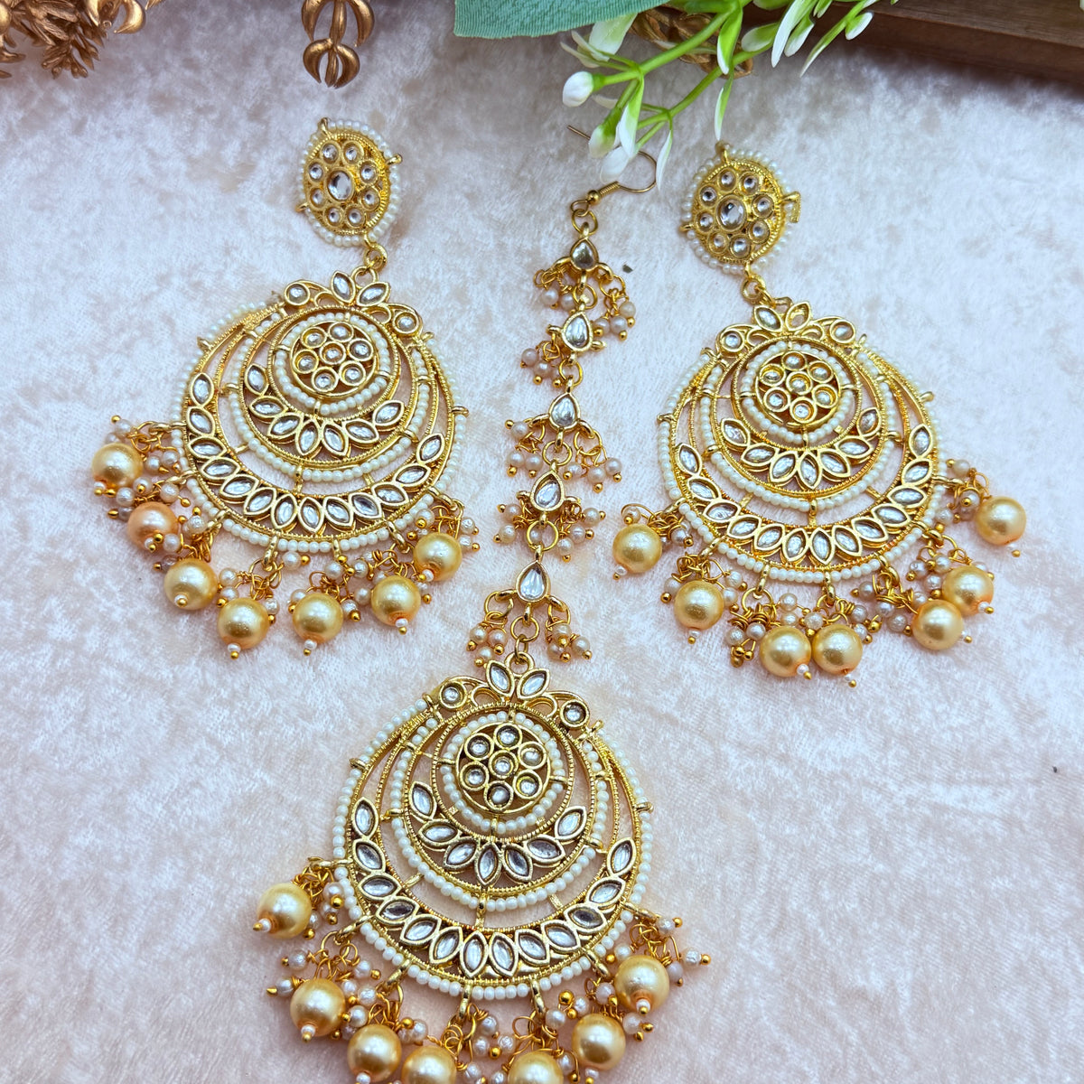Kundan Golden Tikka Set – Affinity Giya